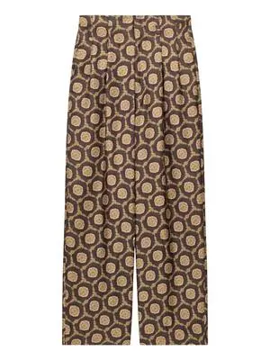 Emporio Armani Wide-leg Printed Trousers - Beige