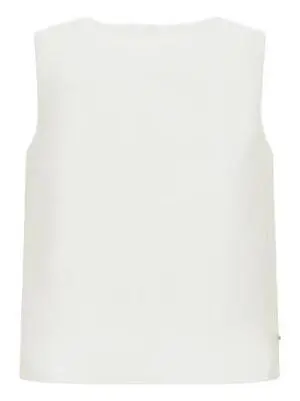 Herno Herno Sleeveless Boat Neck Top With Straight Hem White