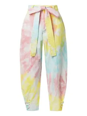 LoveShackFancy Tao Cropped Tapered Pants - Yellow