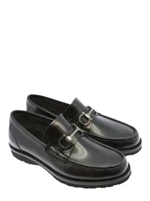 FERRAGAMO Pueblo Series Loafers With Horsebit Detail - Black