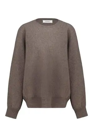 LISA YANG Double Face Sweater With Round Neck And Ribbed Cuffs - Gray