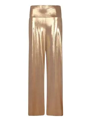 Norma Kamali Metallic Wide-leg Pants - Brown