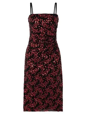 Staud Florentina Embellished Pleated Dress - Black
