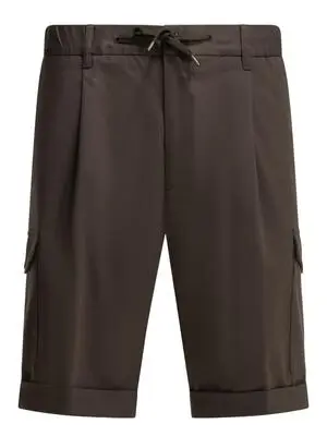 Herno Pleated Cargo Shorts - Brown