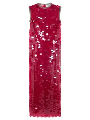 16Arlington Tovia Sequined Stretch-tulle Midi Dress - Red