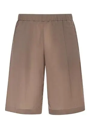 Herno Pleated Elastic-waist Shorts - Brown