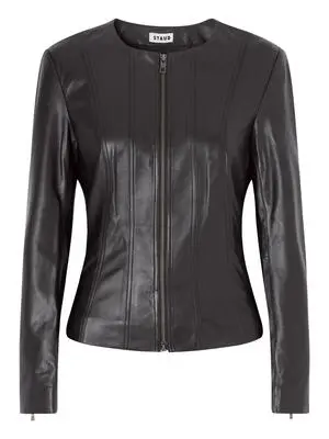 Staud Wells Leather Jacket - Black