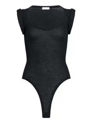 Alaïa Ribbed Jersey Bodysuit - Black