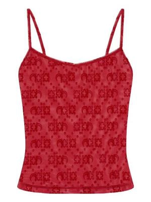 MARINE SERRE Moonogram Mesh Camisole - Red