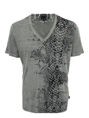 Just Cavalli V-neck Short-sleeved T-shirt - Gray