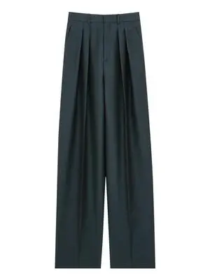 SAINT LAURENT Saint Laurent Pleated Wide-Leg Trousers