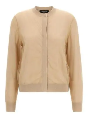 Fabiana Filippi Long-sleeved Crewneck Cardigan - Brown