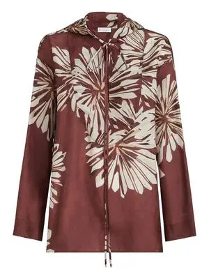 Brunello Cucinelli Long Sleeve Floral Print Shirt - Red