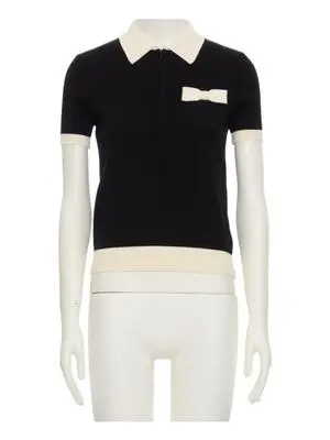 Valentino Garavani Short-sleeved Bow Detail Jumper - Black