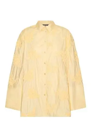 ROTATE BY BIRGER CHRISTENSEN ROTATE Floral Appliqué Oversized Shirt