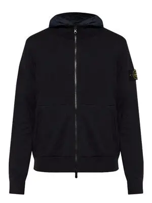 Stone Island Zip-up Hooded Sweater - Blue