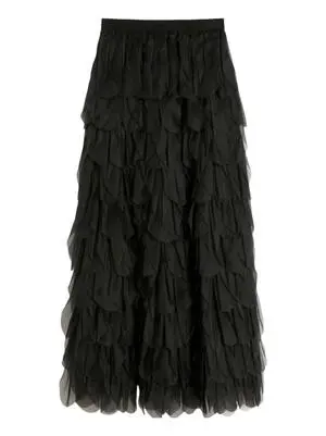 Max Mara Tiered Ruffled Maxi Skirt - Black
