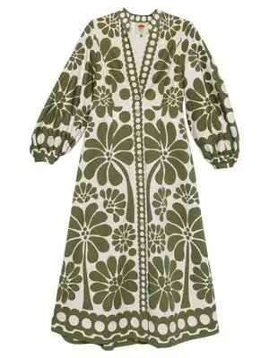 FARM RIO Farm Rio Floral Maxi Dress With Puffed Sleeves