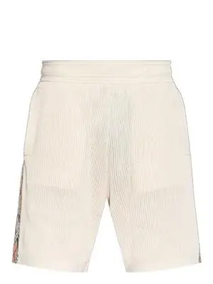 Burberry Checked Trim Knitted Shorts - White