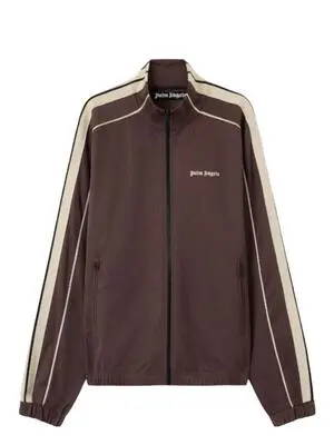 Palm Angels Palm Angels Logo Striped Track Jacket Tan