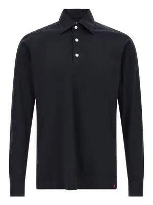 Kiton Positano Long-sleeve Polo Shirt - Blue