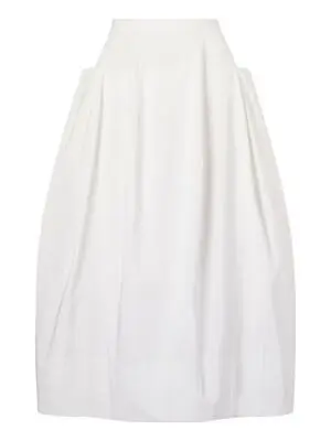 Tibi Lantern Paneled Pleated Skirt - White