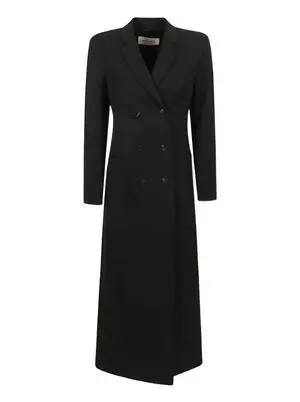 Dries Van Noten Long-sleeved Double-breasted Coat - Black