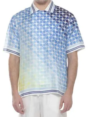 Casablanca Casablanca Cuban Pattern Bowling Shirt Blue