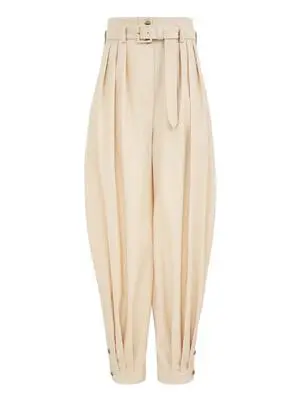 Zimmermann Belted Wool Harem Pants - Cream