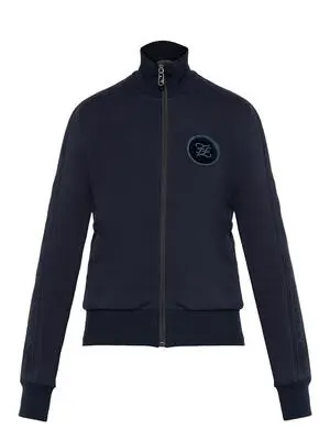 Fendi Logo Patch Track Jacket - Black