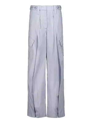 Stella McCartney Layered Chambray Cargo Trousers - Grey