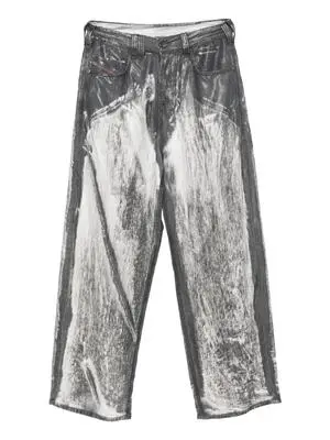 DIESEL® 1997 D-enim-m Logo-patch Trousers - Gray