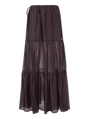 TWINSET Tiered Ruffled Long Skirt - Black