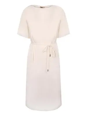 Herno Tie-waist Short-sleeve Dress - White