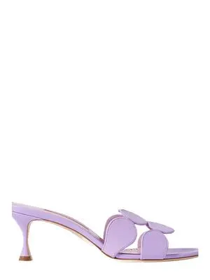 Manolo Blahnik Leather Mules - Purple