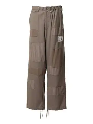 Mihara Yasuhiro Wool Repaired Patchwork Pants - Light Brown