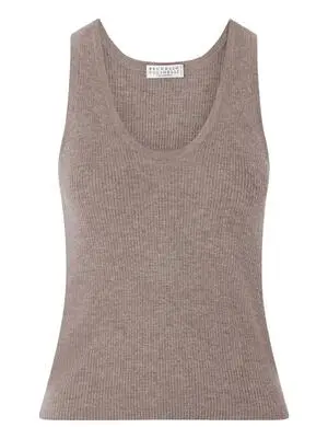 BRUNELLO CUCINELLI Brunello Cucinelli Sleeveless Ribbed Knit Top