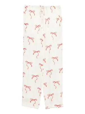 FORTE_FORTE Printed Trousers - White