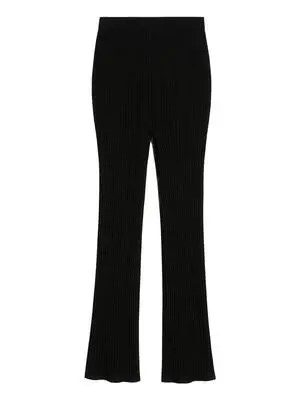Max Mara Ribbed Pleated Trousers - Black