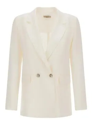 Herno Pure Linen Double-breasted Blazer - Natural Color