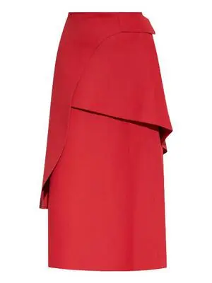 Tory Burch Asymmetrical Layered Midi Skirt - Red