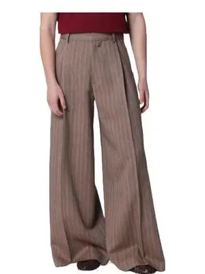 Dries Van Noten Pinstriped Wide-leg Trousers - Rust Pinstripe Pattern