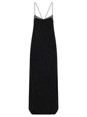 TOM FORD Polka-dot Lace Trim Maxi Dress - Black