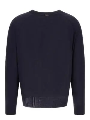 Herno Crewneck Ribbed Long Sleeve T-shirt - Navy Blue