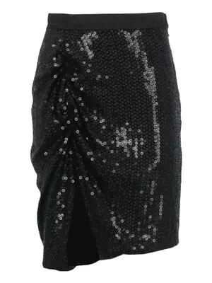 VIVIENNE WESTWOOD Ruched Sequin Mini Skirt - Black