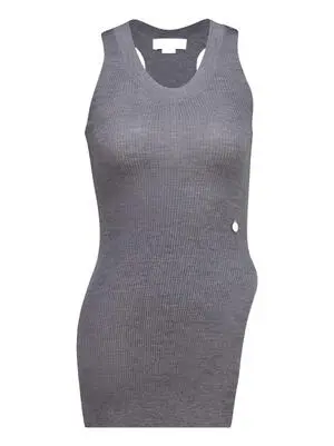 Stella McCartney Sleeveless Asymmetric Knit Top - Grey
