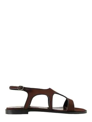 Manolo Blahnik Suede Sandals With Leather Trim - Black