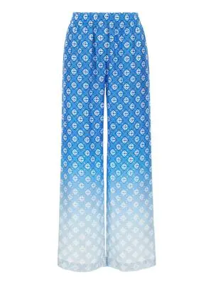 Casablanca Gradient Monogram Wide-leg Pants - Blue
