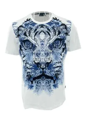 Just Cavalli Pattern Printed Short-sleeved T-shirt - Blue