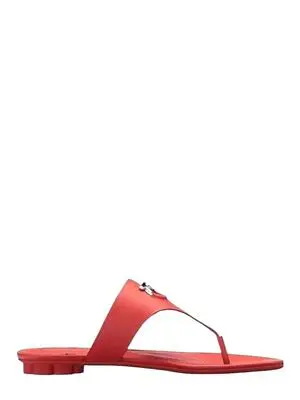 FERRAGAMO Enfola Leather Sandals - Red